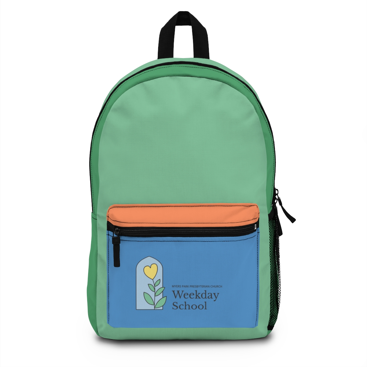 Color Block Backpack | Green, Blue, and Orange - Myers Park ...